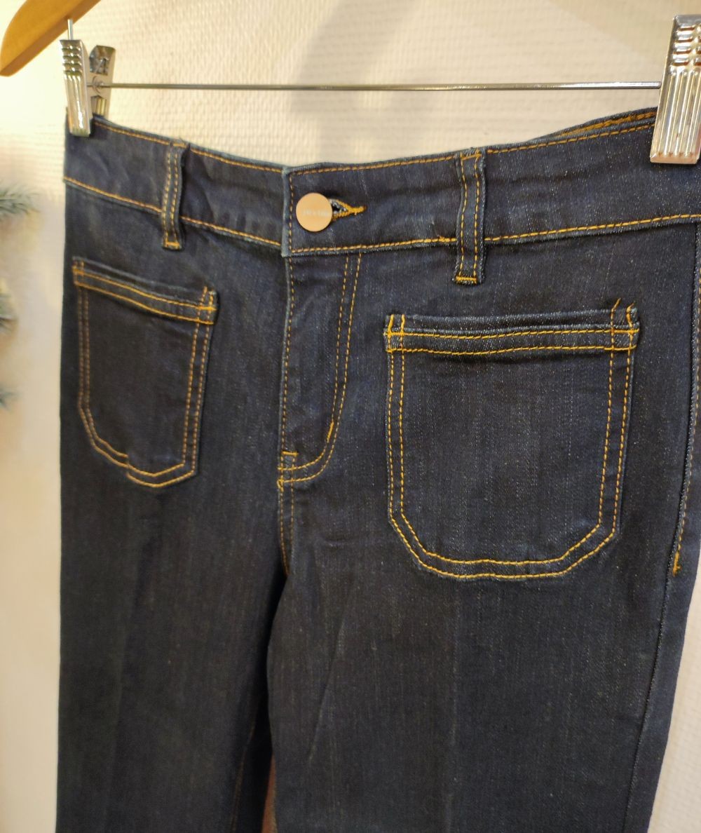 Jean brut flare Bastille Albama Bleu Rince Wash Jane Blue