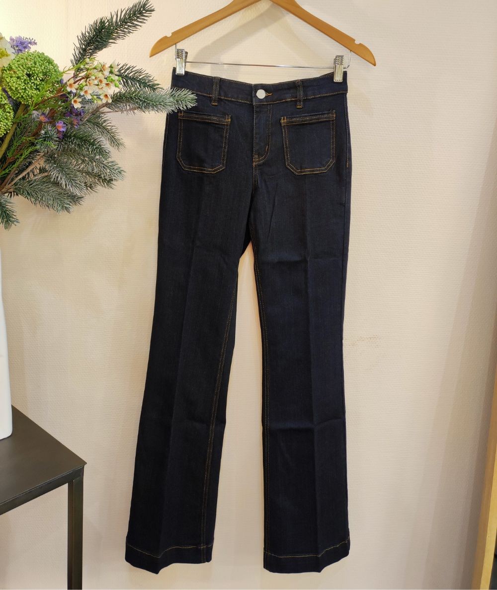 Jean brut flare Bastille Albama Bleu Rince Wash Jane Blue