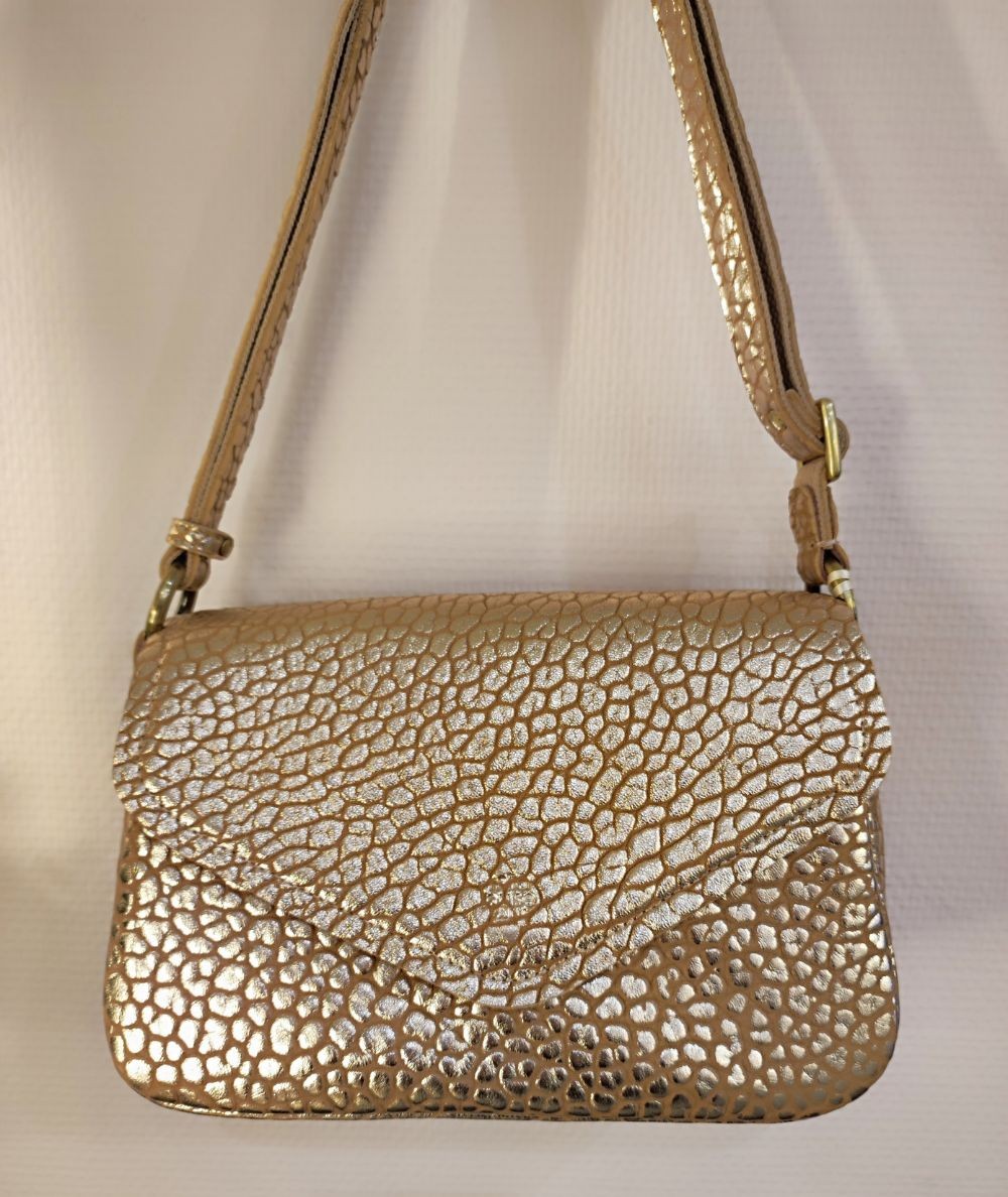 Sac en cuir bubble irisé Robi nude J Mila Louise
